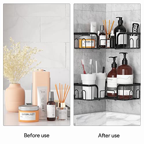 XHENEEB Shower Organizer Corner 3 Pack Corner Shower Shelf Adhesive Shower Caddy Corner Only for 90 Degrees Angle