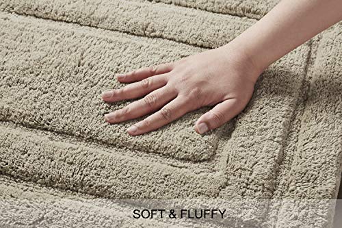 Cotton Bathroom Rugs Set, 2 pc (20"x30" and 17"x24") - Soft Plush 2800 GSM, Super Thick and Absorbent - Matches Our 804 GSM and 703 GSM Bathroom Towels Set (White)