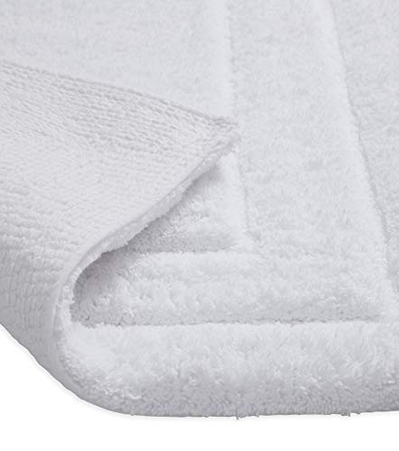 Cotton Bathroom Rugs Set, 2 pc (20"x30" and 17"x24") - Soft Plush 2800 GSM, Super Thick and Absorbent - Matches Our 804 GSM and 703 GSM Bathroom Towels Set (White)