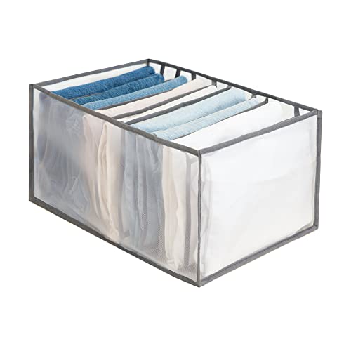 SYIKKI Clothes Organizer for Folded Clothes - Wardrobe Clothes Organizer for Clothes 9 Grids Organizer for Closet, Mesh Storage Compartment for T-Shirts Legging and Different Types of Clothes
