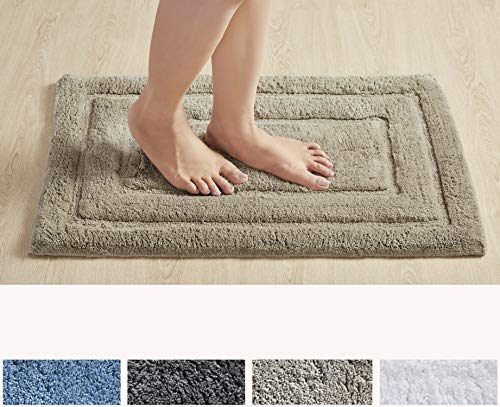 Cotton Bathroom Rugs Set, 2 pc (20"x30" and 17"x24") - Soft Plush 2800 GSM, Super Thick and Absorbent - Matches Our 804 GSM and 703 GSM Bathroom Towels Set (White)