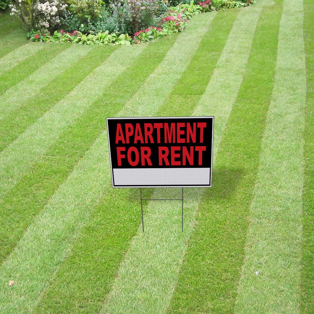 Fastasticdeals Weatherproof Yard Sign Apartment for Rent Business B Black Lawn Garden 24x18 Inches 2 Sides Print