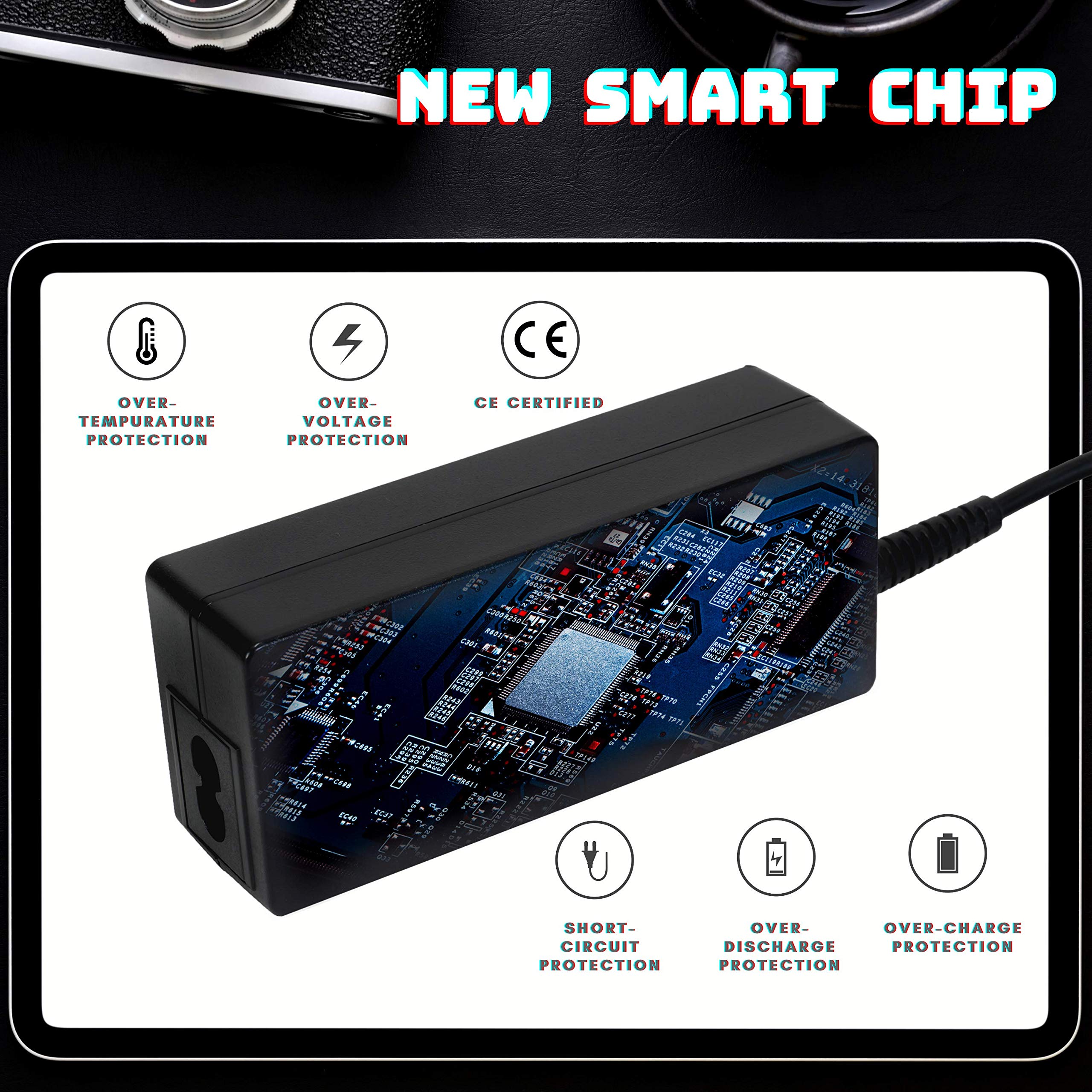 19V 3.42A 65W Replacement Laptop Battery Charger for Samsung Notebook 9 Pro NP940X5N Ac Adapter Power Supply Cord (3.01.0 mm)
