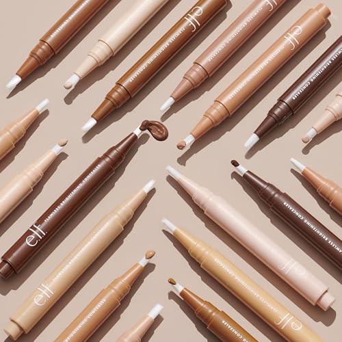 e.l.f. Flawless Brightening Concealer, Illuminating & Highlighting Face Makeup, Conceals Dark Under Eye Circles, Light 23 C, 0.07 Fl Oz