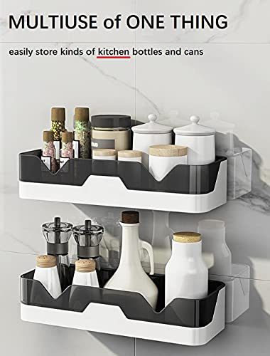 WeshyiGo 2-Pack Grey Shower Caddies and 2 Pack Deformable Plastic Shower Caddy Basket,with handles, Portable Bathroom Caddy Basket, For Bathroom、 room、 Kitchen and College Dorm（White）