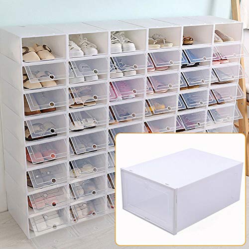 TFCFL Shoe Organizer for Closet ļ¼ Stackable Shoe Storage, Shoe Rack for Entryway ļ¼ Clear Plastic Shoe Boxesļ¼20pcs Shoe Box Plastic Stackable Shoe Storage Organizer Clear Drawer Case