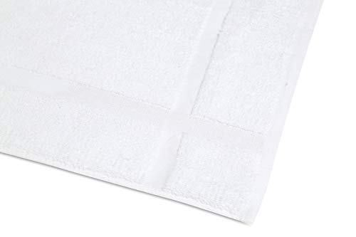 GOLD TEXTILES 12 Pack New Cotton Blend Economy White Hotel Bath Mat Towel (18x25 Inches) Light Weight Quick Drying & Machine Washable - Hotel Supplies Shower Bath Mat Towel