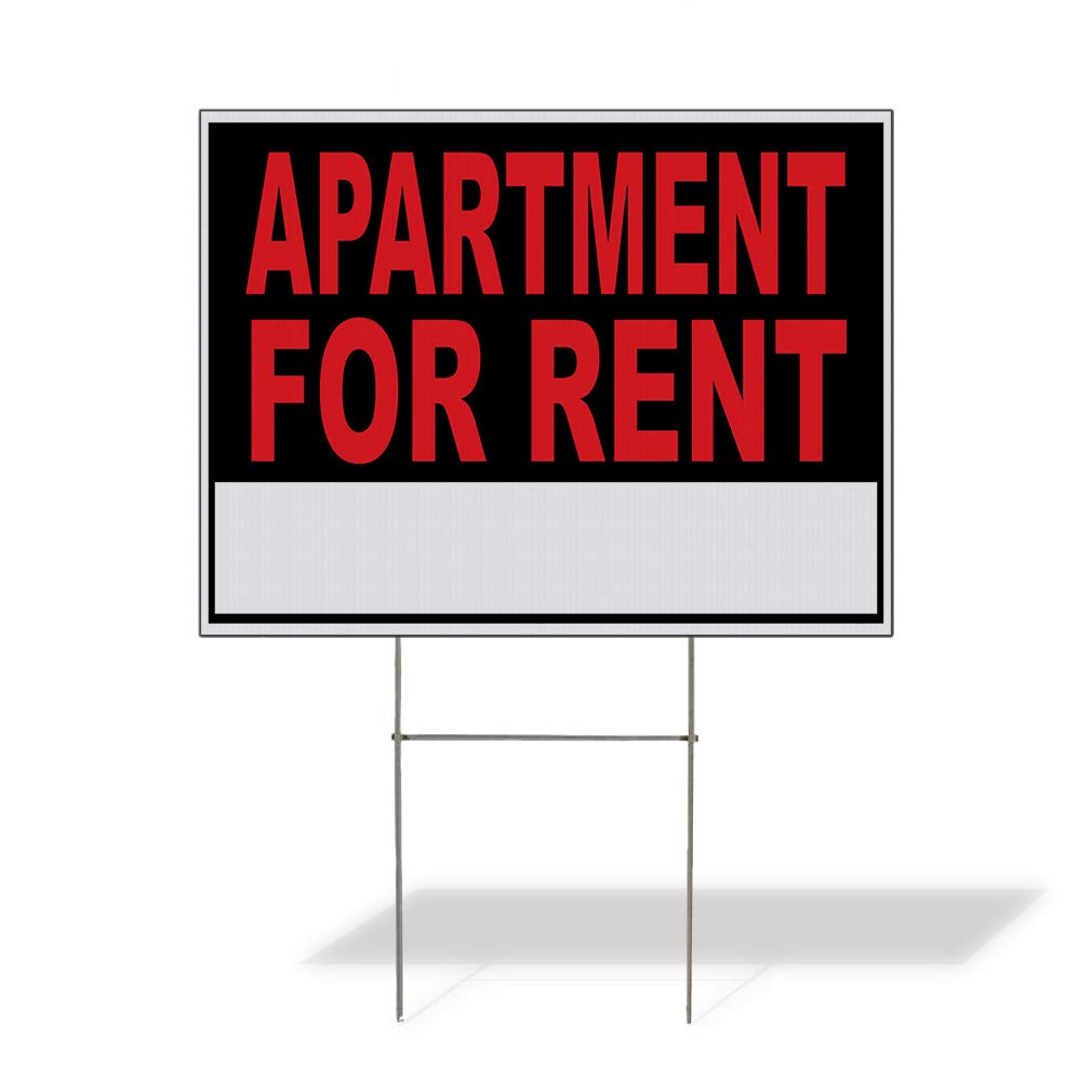 Fastasticdeals Weatherproof Yard Sign Apartment for Rent Business B Black Lawn Garden 24x18 Inches 2 Sides Print
