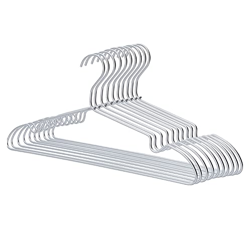 Aluminum Metal Hangers ,10 Pack Strong Heavy Duty Hanger for Shirt,Coat Suit,Lightweight Ultra Thin Space Saving Hangers