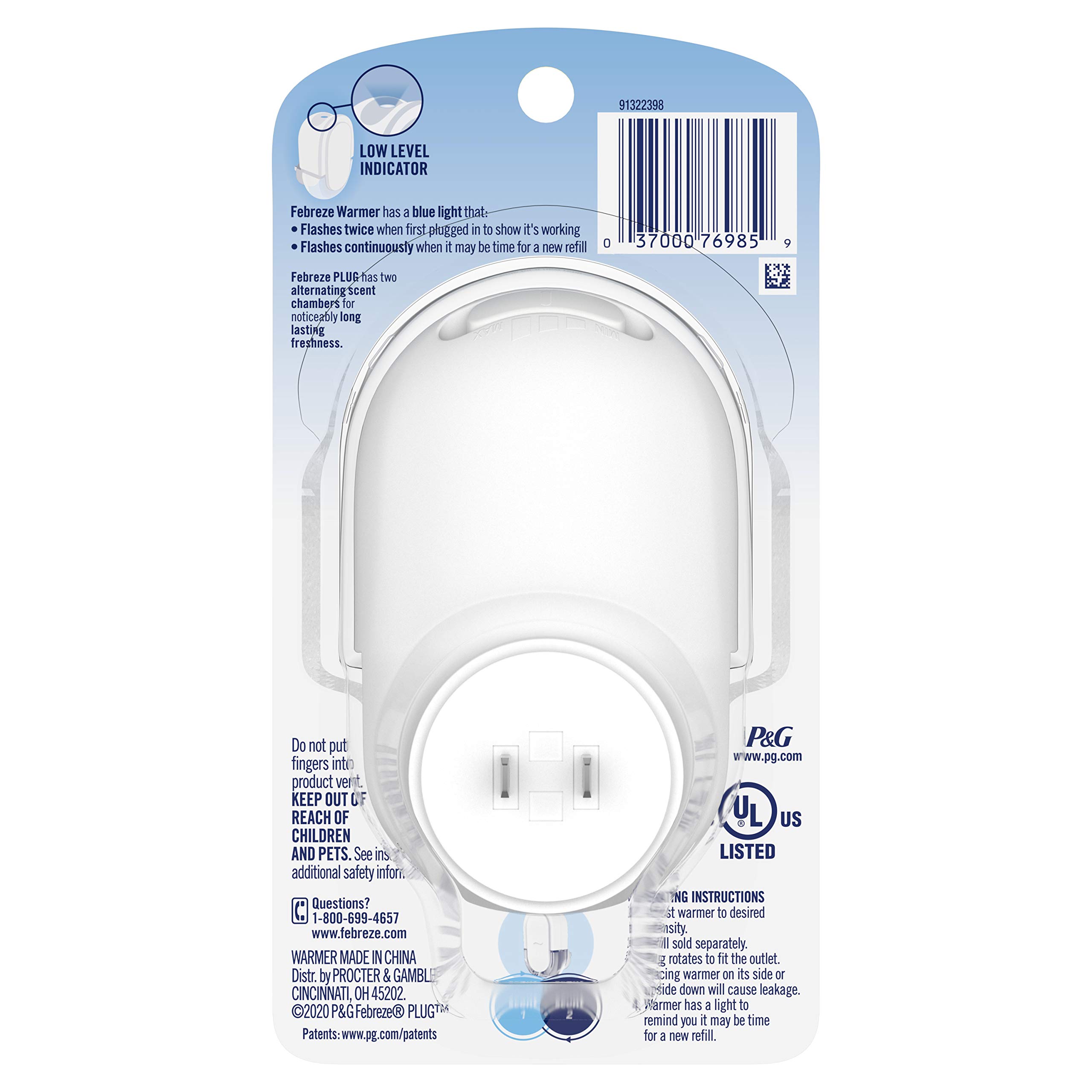 Febreze Plug In Air Freshener Fade Defy Plugs, Scented Oil Warmer- Pack of 4