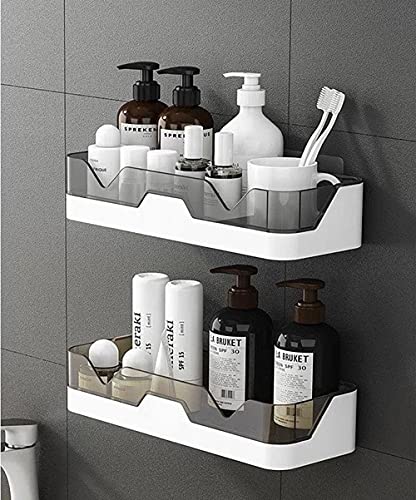 WeshyiGo 2-Pack Grey Shower Caddies and 2 Pack Deformable Plastic Shower Caddy Basket,with handles, Portable Bathroom Caddy Basket, For Bathroom、 room、 Kitchen and College Dorm（White）
