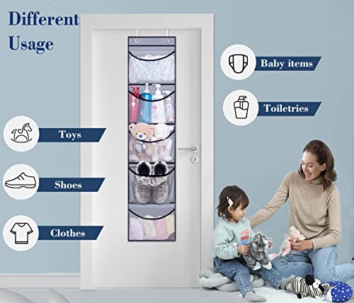KEETDY 5 Pockets Over the Door Organizer and 5 Large Pockets Over the Door Organizer Hanging Door Storage for Closet