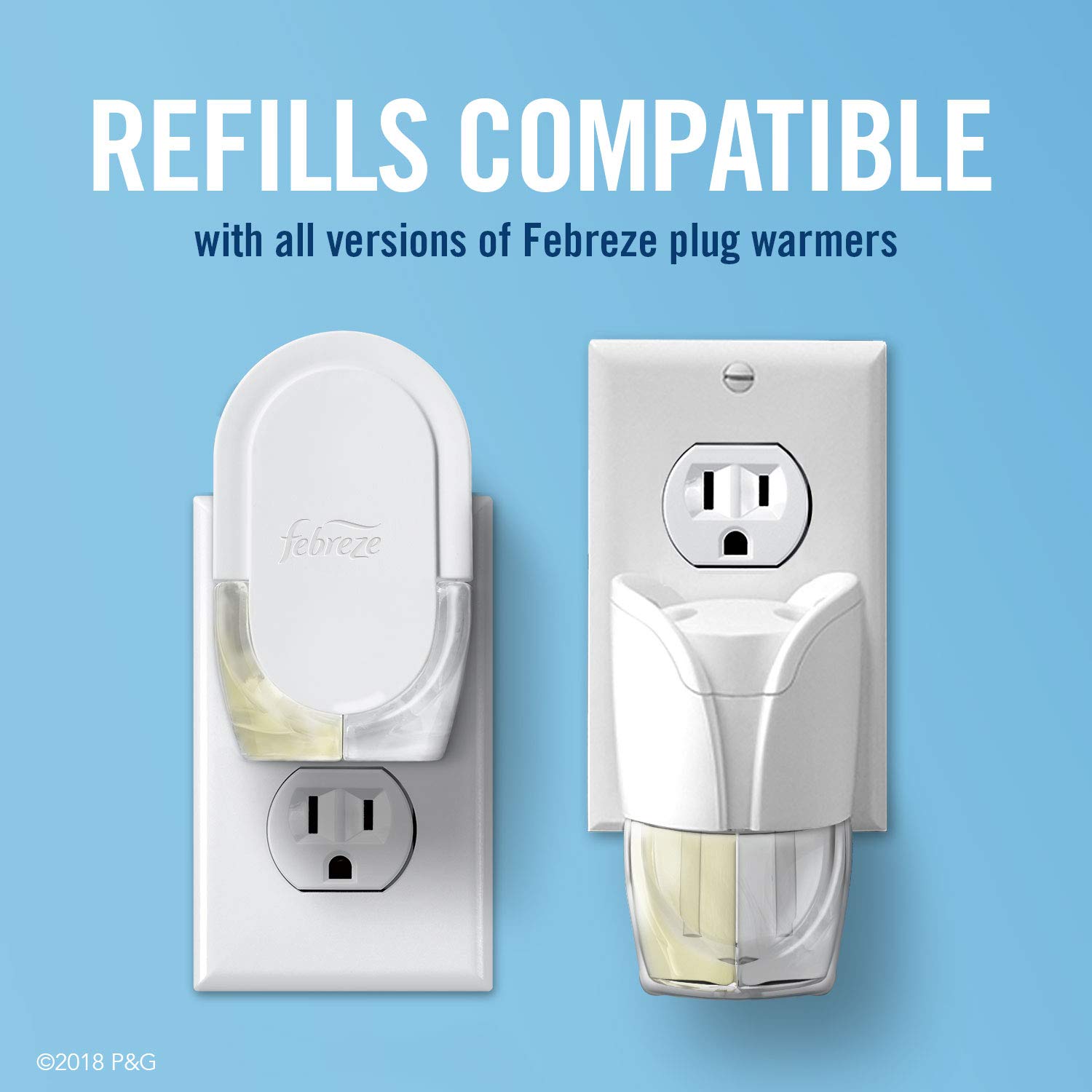 Febreze Plug In Air Freshener Fade Defy Plugs, Scented Oil Warmer- Pack of 4