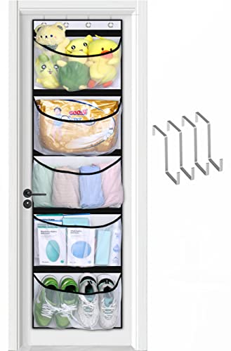 KEETDY 5 Pockets Over the Door Organizer and 5 Large Pockets Over the Door Organizer Hanging Door Storage for Closet