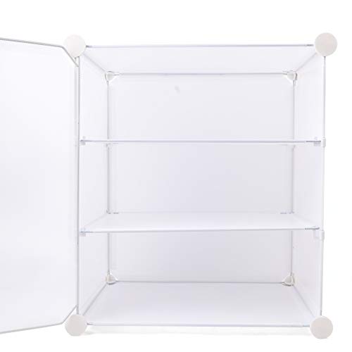 Portable Shoe Storage Organzier Tower, Dust-proof Shoe Rack Shelf Plastic Shoe Storage Cabinet with Doors, Foldable Shoe Storage Rack for Sneaker Collection Heels, Boots, Slippers (4 x 12-tier)