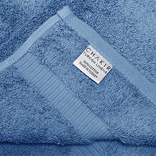 Chakir Turkish Linens 100% Cotton Premium Turkish Towels for Bathroom | 27'' x 54'' (4-Piece Bath Towels - Wedgewood)