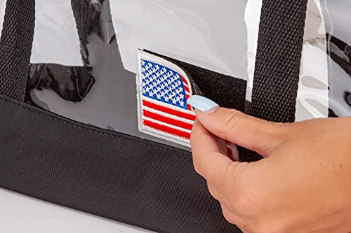 Expersion Clear American Flag Tote Bag, Transparent Heavy Duty See-Through U.S. Handbag for Concerts, Arenas and US Sporting Events, Stadium Approved (green)