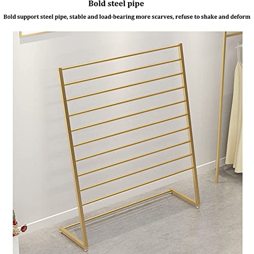 Clothing Store Scarf Display Stand Metal Hijab Hangers, Modern Commercial Silk Scarf Blanket Rack, Floor -Standing Sheets Belt Suit Pants Hanging Rack, Closet Racks for Hanging Clothes