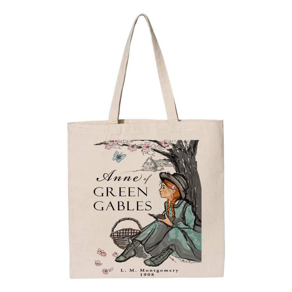 Universal Zone Literary tote bag. Handbag with book design. Book Bag. Library bag. Market bag (Anne of Green Gables)