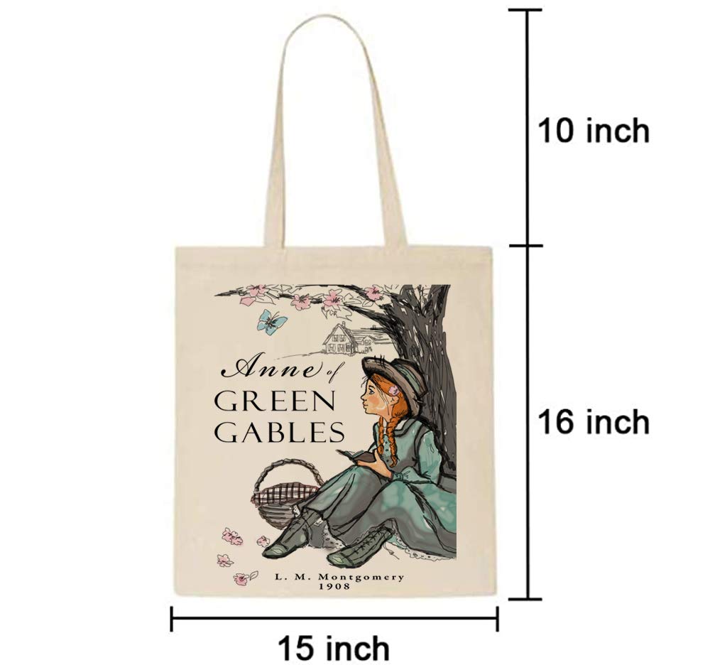 Universal Zone Literary tote bag. Handbag with book design. Book Bag. Library bag. Market bag (Anne of Green Gables)