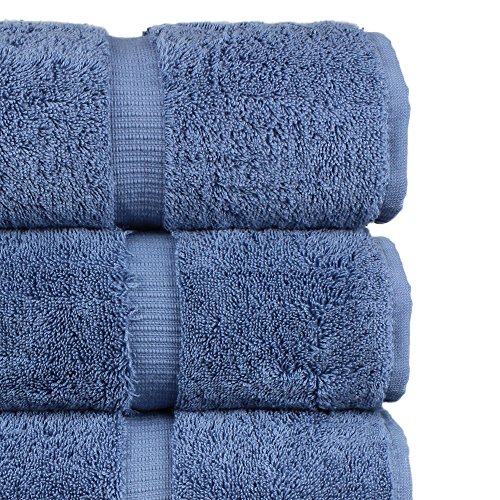 Chakir Turkish Linens 100% Cotton Premium Turkish Towels for Bathroom | 27'' x 54'' (4-Piece Bath Towels - Wedgewood)