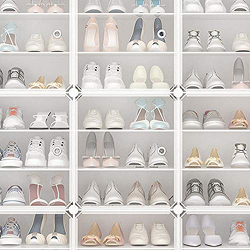 Portable Shoe Storage Organzier Tower, Dust-proof Shoe Rack Shelf Plastic Shoe Storage Cabinet with Doors, Foldable Shoe Storage Rack for Sneaker Collection Heels, Boots, Slippers (4 x 12-tier)