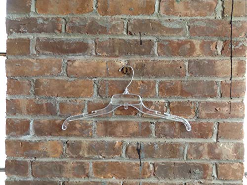 NAHANCO 98800 Plastic Shirt Dress Hanger with a Coordinate Connector, Heavy Weight, 17", Clear (Bulk Pack of 100)