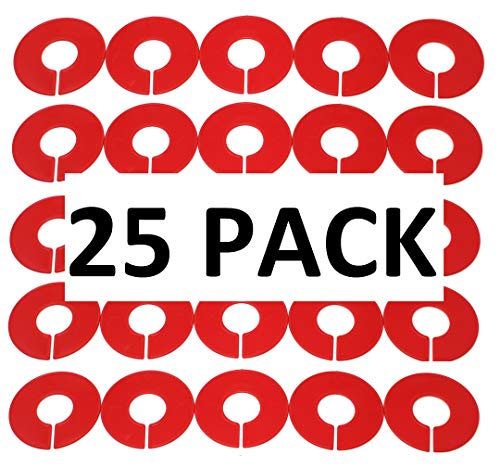 JSP Manufacturing Red Round Plastic Blank Rack Size Dividers - Multi-Pack (25)