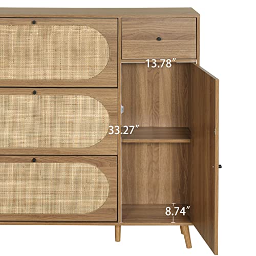 Henf Rattan Shoe Cabinet, Modern Shoe Cabinet Rack with 3 Flip Drawers and Storage Cabinet, Freestanding Shoe Rack Storage Organizer Narrow Shoe Cabinet for Entrance Hallway(Walnut)