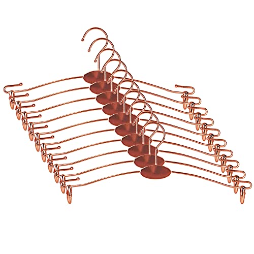 Loghot 10PCS Metal Underwear Rack Durable Bra Pants Clothes Hangers Hook with Non Slip Clips for Lingerie Shop Display (Rose Gold)