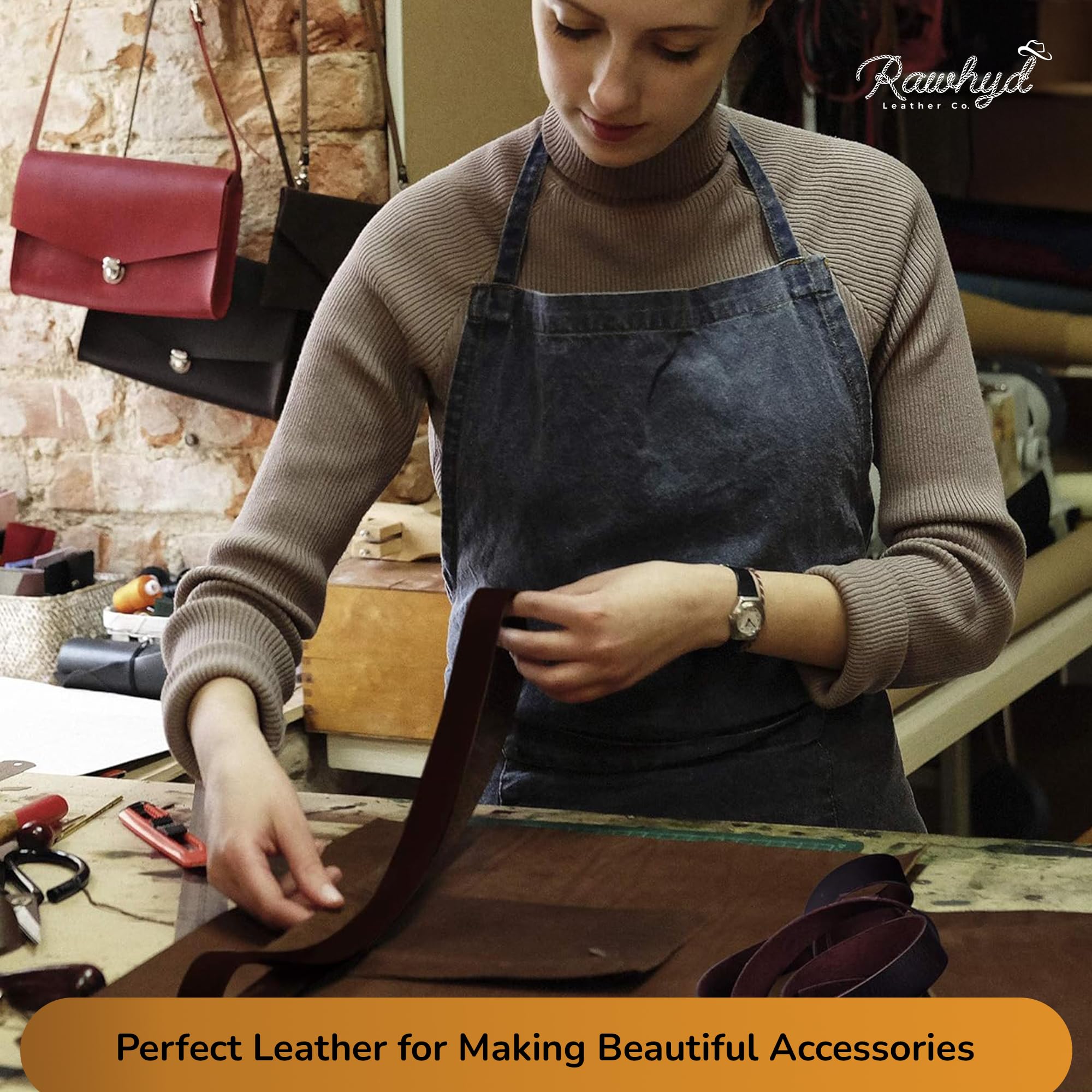 Leather Strap - Full Grain Buffalo Leather Strips for Crafts β Brown Leather Straps Ideal for Arts and Crafts, Tooling, Jewelry, DIY Home Decor, & More - Durable Tooling Leather Strip (1.5" x 60")