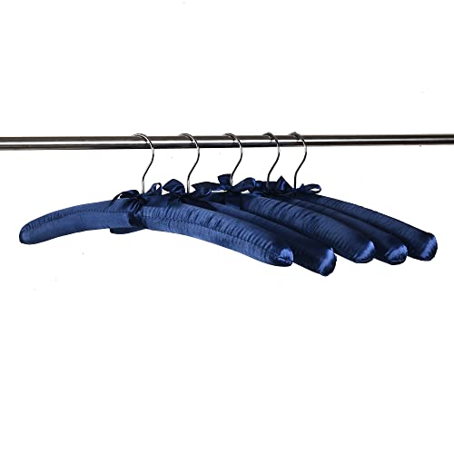 Better to U Satin Padded Blouse Sweater Hangers,Black Satin, Grey Satin, White Satin (Blue)