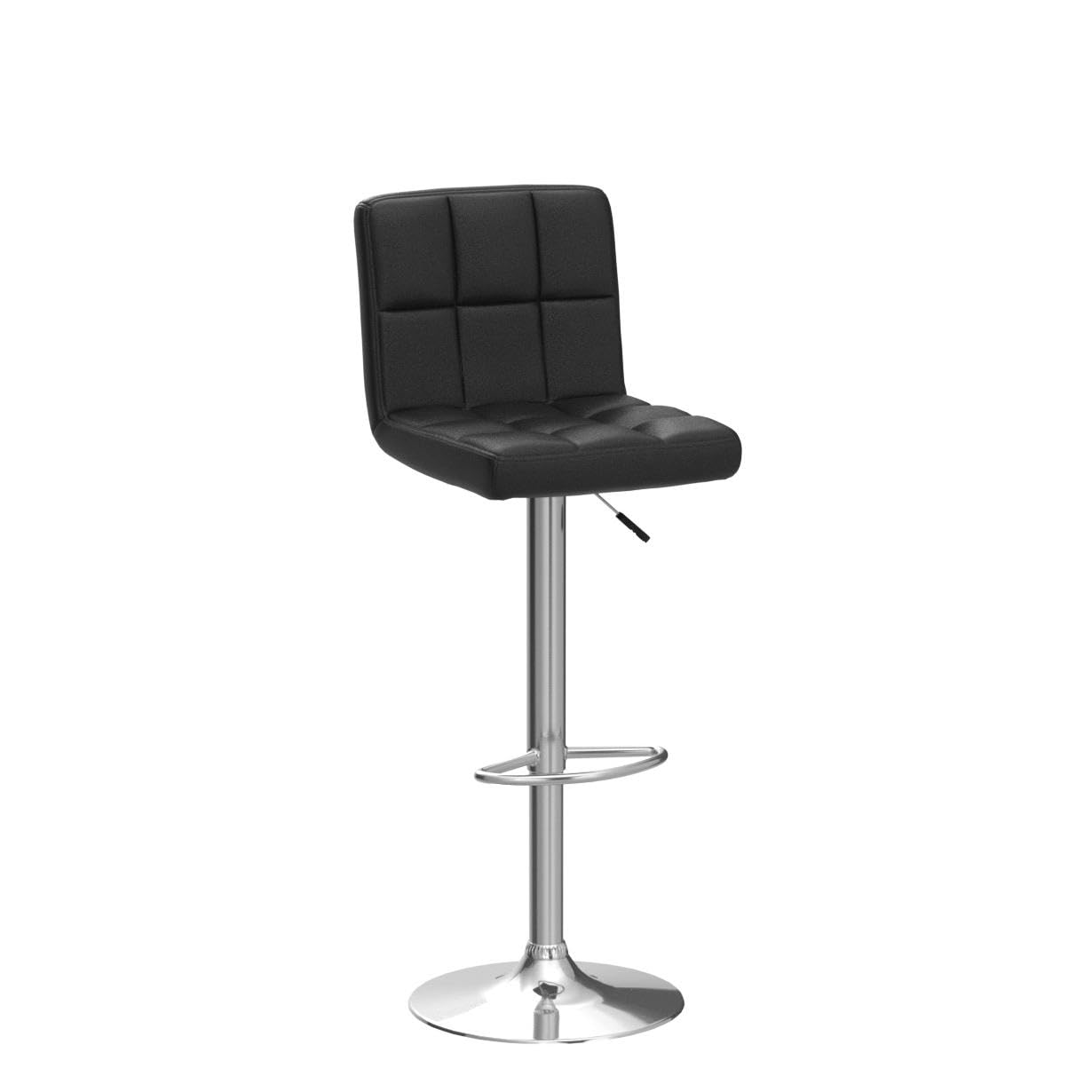 FDW Counter Height Swivel Bar Stools PU Leather Padded with Back,Set of 2 Height Adjustable Counter Stool Barstools Dining Chair,Black