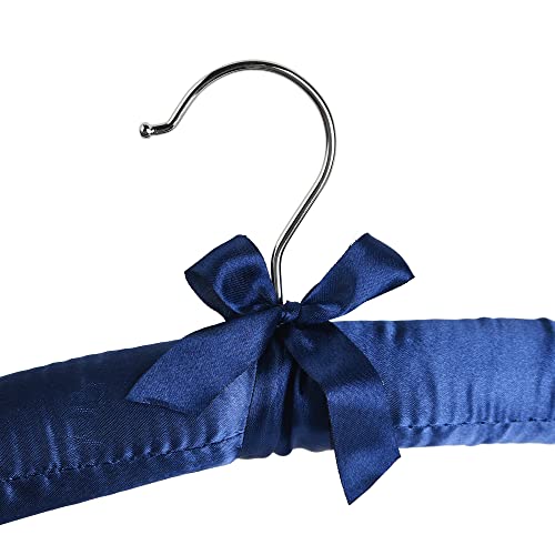 Better to U Satin Padded Blouse Sweater Hangers,Black Satin, Grey Satin, White Satin (Blue)