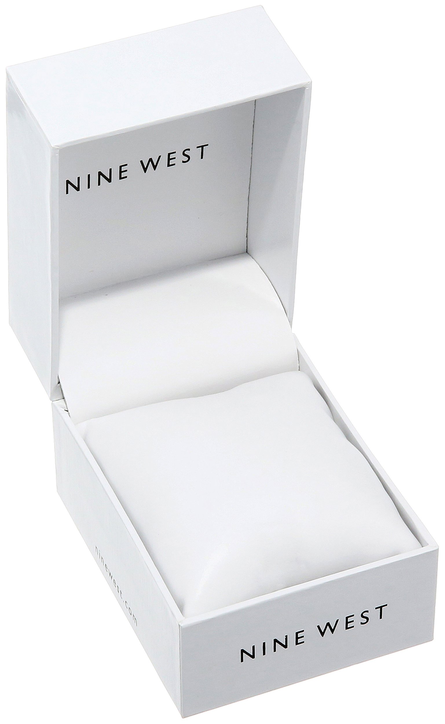 Nine West Women's Japanese Quartz Dress Watch with Faux Leather Strap, Brown, 18 (Model: NW/1994CHHY)