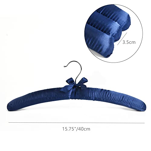 Better to U Satin Padded Blouse Sweater Hangers,Black Satin, Grey Satin, White Satin (Blue)