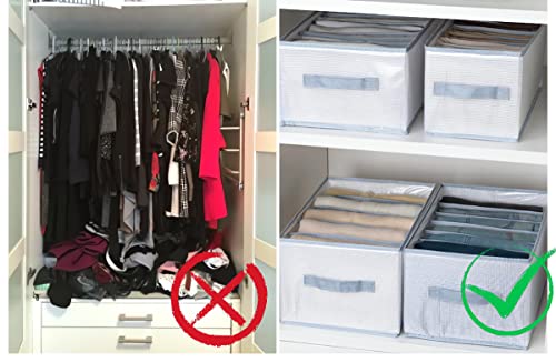 Pants Jeans Clothes Organizer Drawer for Wardrobe Folded Closet Organizers Storage Bins Washable Foldable Compartment Bedroom Separation Baskets Organization Jean Skirts Legging Sweater Dresses T-shirts Baskets Clothing (1)