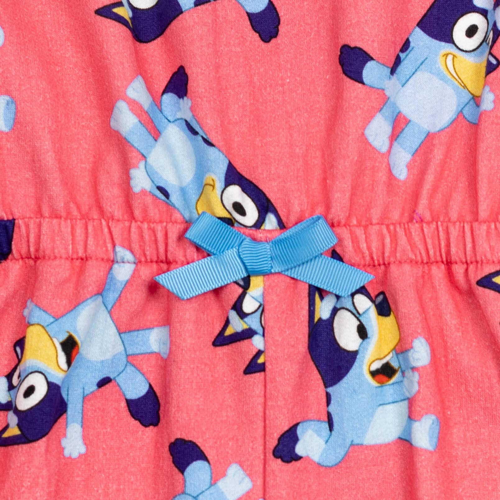 Bluey Polly Puppy Toddler Girls French Terry Sleeveless Romper Pink 2T