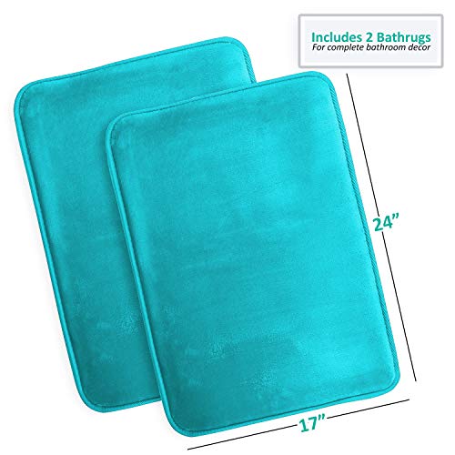 Clara Clark Bathroom Rugs, Ultra Soft Non Slip and Absorbent, Set of 2 Memory Foam Bath Mats.
