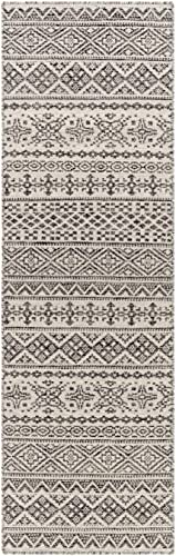 Hauteloom Mababanaba Wool Living Room, Bedroom Area Rug - Bohemian, Transitional - Black, Gray, Cream - 8' x 10'