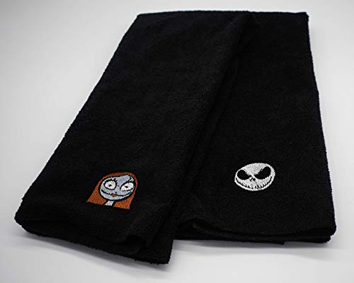Plush and Absorbent Edgeless Hand Towels - Jack and Sally - Nightmare Before Christmas