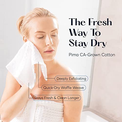 Sutera - Wash Towels Extra Absorbent Silverthread Washcloths Set - Pack of 4 White - 100% CA-Grown Cotton - Luxury Soft Durable Quick Drying Fabric Bathroom Face Cloths 12"x12"