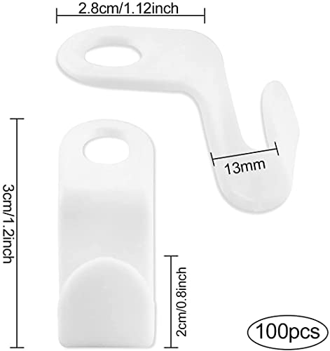 Clothes Hanger Connector Hooks 100PCS Mini Cascading Hanger Hooks Clothes Closet Cascading Connection Hooks Hanger Extender Clips Space Saving(White)