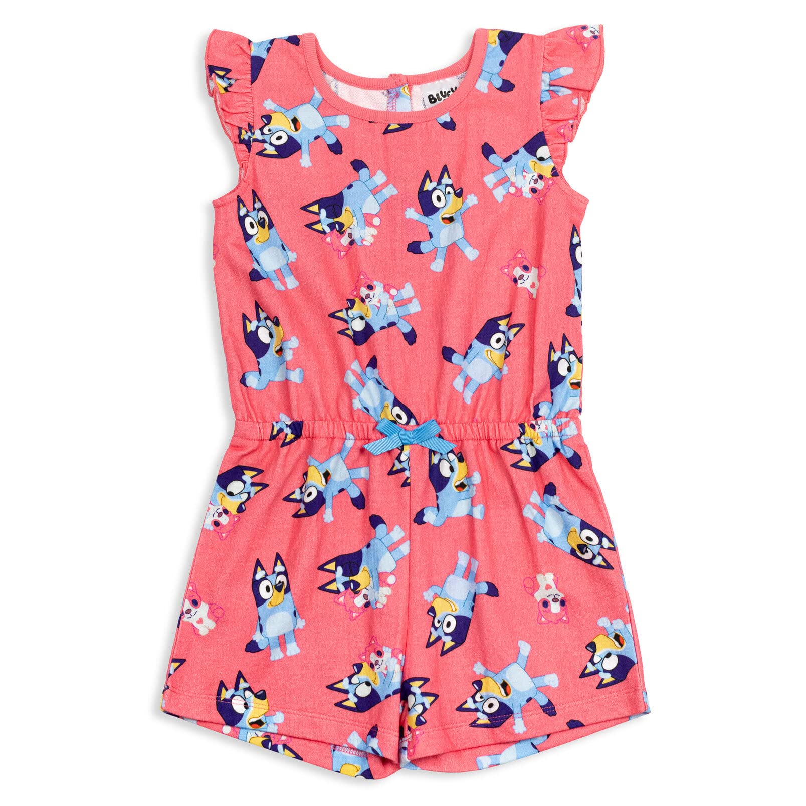 Bluey Polly Puppy Toddler Girls French Terry Sleeveless Romper Pink 2T