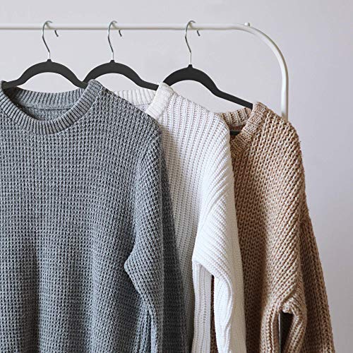 Utopia Home Velvet Hangers 100 Pack - Durable, Slim & Sleek Coat Hanger - 360 Degree rotatable Hook - Grey & Black Clothes Hangers