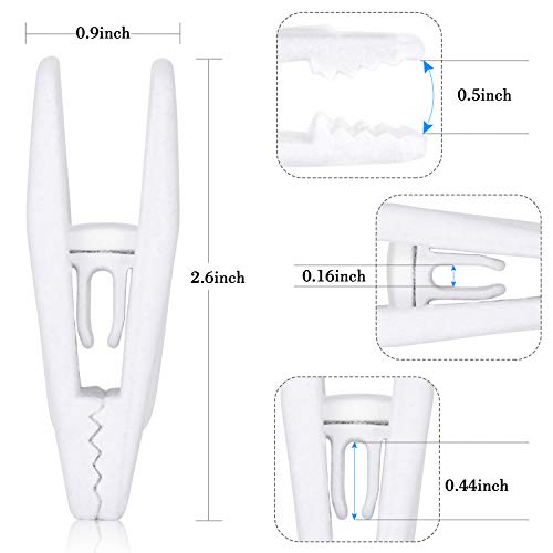ODILCO White 26pc Velvet Hanger Clips, Pants Velvet Clips, Flocked Clothes Hanger Velvet Finger Grip Clips for Thin Hangers