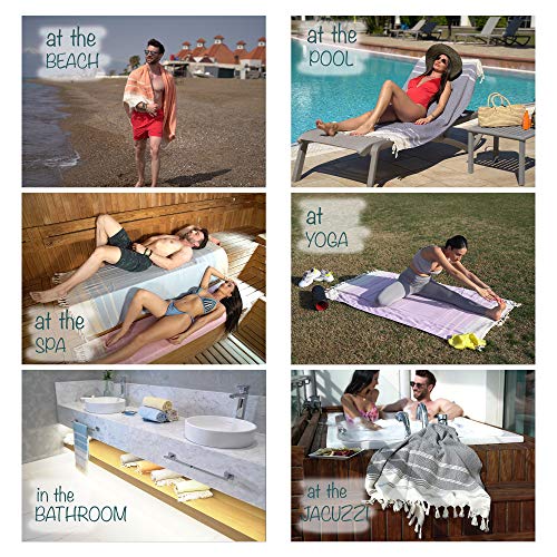 Bergama Turkish Cotton Bath Towel | 100% Cotton, Prewashed, 38 x 71 Inches | Quick Dry, Sand Free, Lightweight | Large Blankets for Beach, Pool, Bathroom, SPA, Gym and Yoga Blanket (Royal Blue)