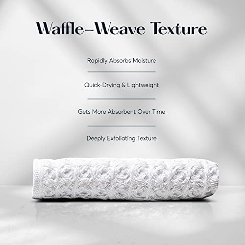 Sutera - Wash Towels Extra Absorbent Silverthread Washcloths Set - Pack of 4 White - 100% CA-Grown Cotton - Luxury Soft Durable Quick Drying Fabric Bathroom Face Cloths 12"x12"