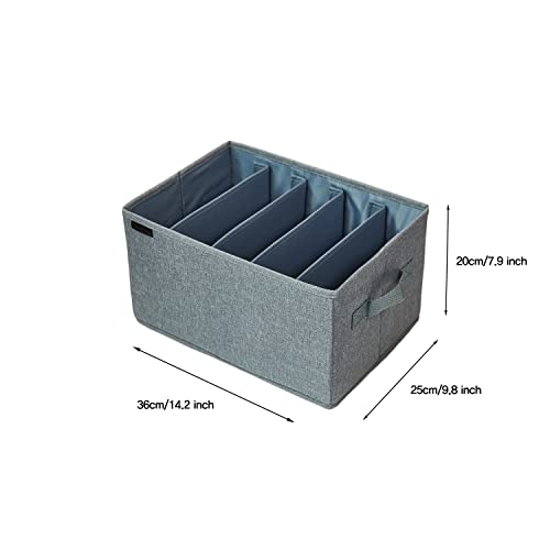 enoughstar Wardrobe Clothes Organizer-2Pcs Clothes Storage Organizer Bins-Foldable Clothes Drawer Organizer for Folded Clothes, Pants, Sweaters-5 Grids Organizer