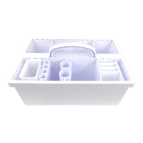 KOOTOO CUSTOMIZABLE ORGANIZER CONTAINER, with UNIQUE DIVIDERS that can be arranged to fit the space you need to store everyday items upright. SCHOOL SUPPLIES, PET SUPPLIES, CRAFTS or CLEANING AND MORE